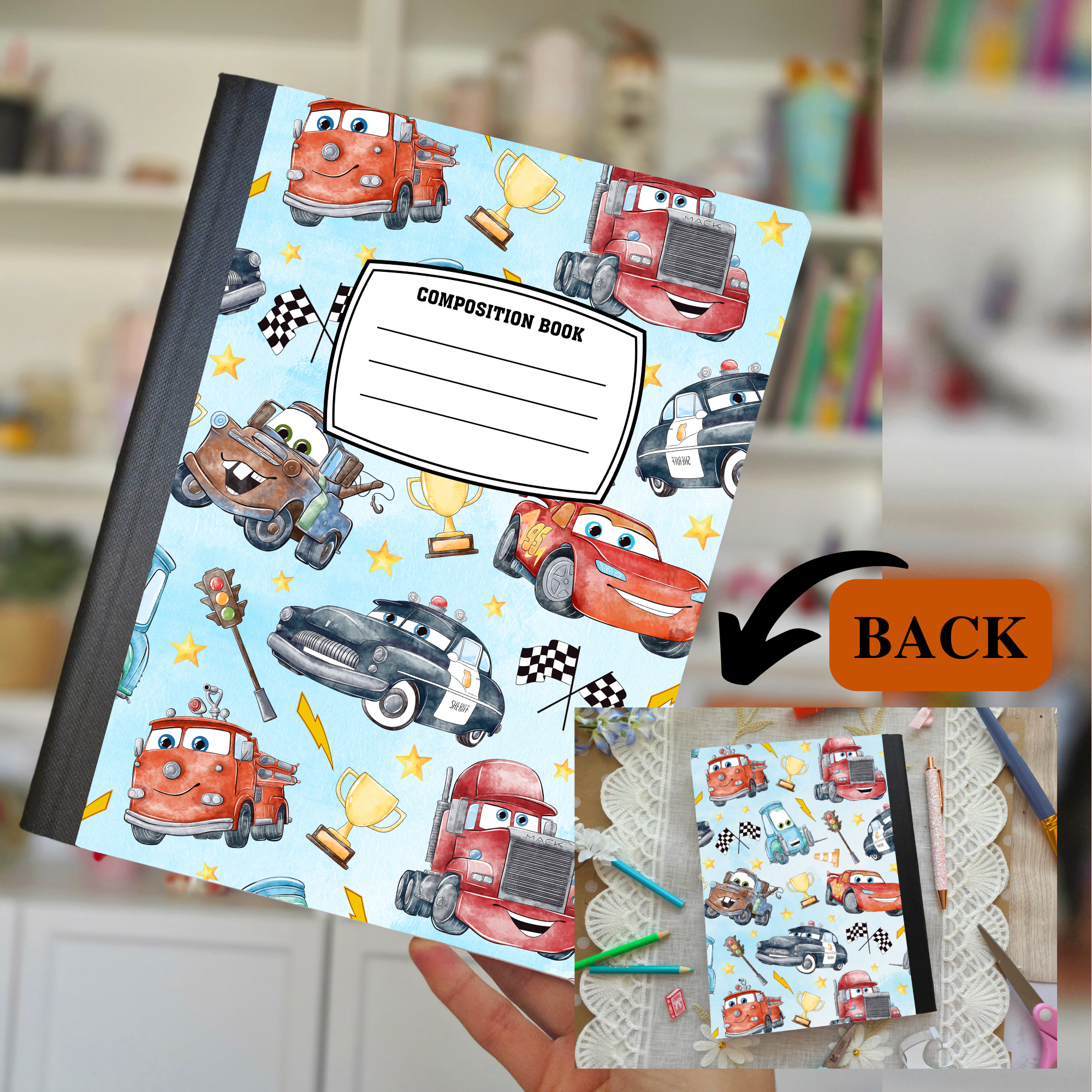 Cars Composition Notebook – Reivaj Design Essentials
