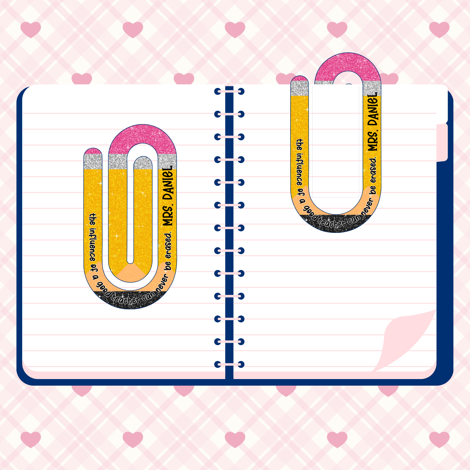 TEACHER QUOTE CUSTOM NAME PAPERCLIP – Reivaj Design Essentials